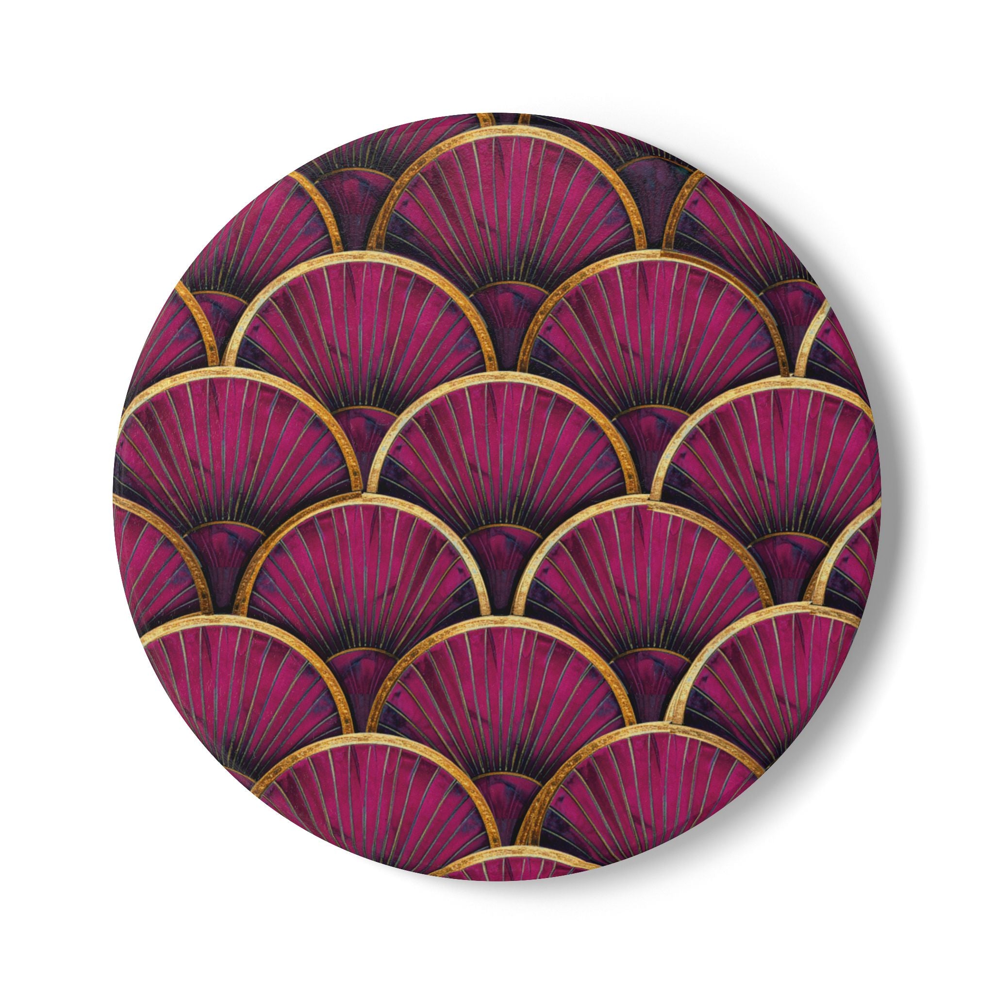 Art deco Tiles Magenta Ceramic Coaster – Beaumont Design